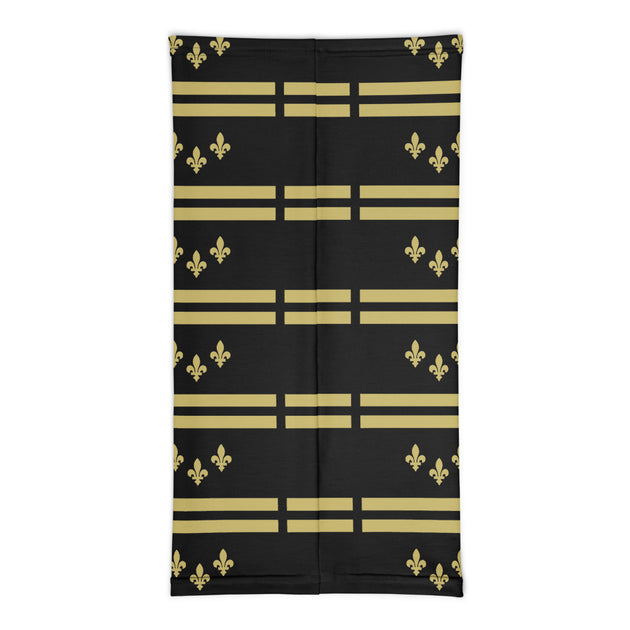 New Orleans Flag Black-Gold Stencil Neck and Face Mask Gaiter | NOLA ...