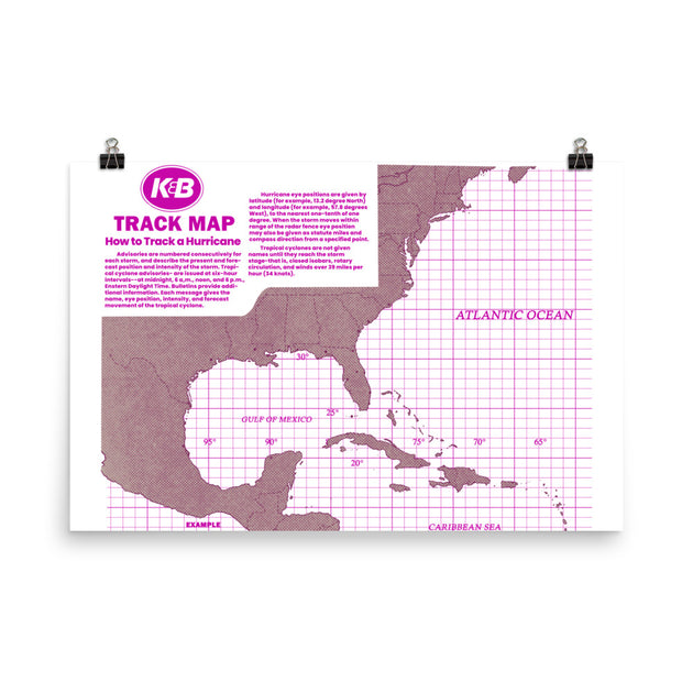 K&B Hurricane Tracker Map Photo Poster | NOLA REPUBLIC T-SHIRT CO.